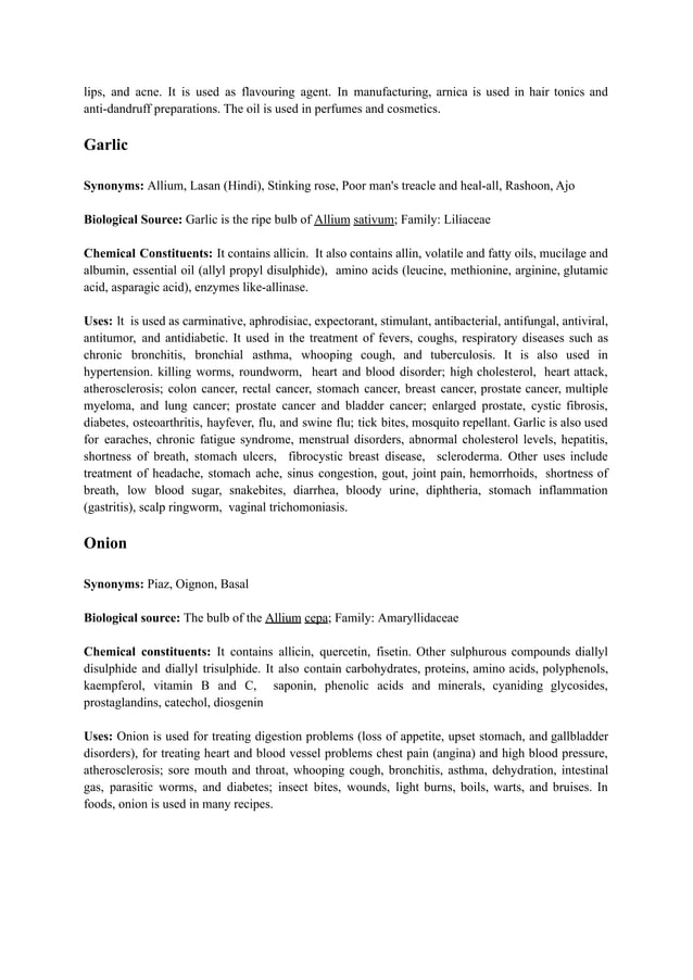 Herbs as Health Foods| Pharmacognosy | Pharmacy | Assignment.pdf