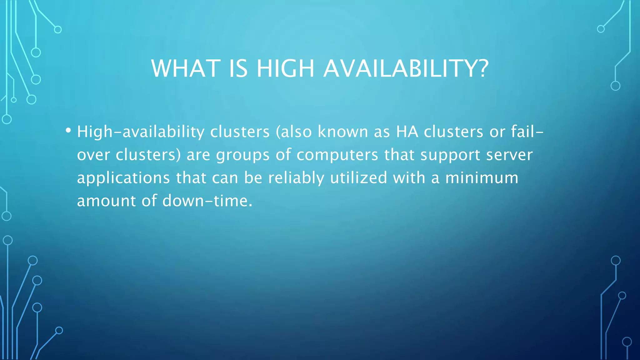 Assignment on high availability(clustering) | PPT