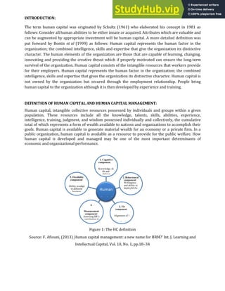 Assignment On HUMAN CAPITAL INVESTMENT AN INTEGRATIVE APPROACH TO HUMAN ...