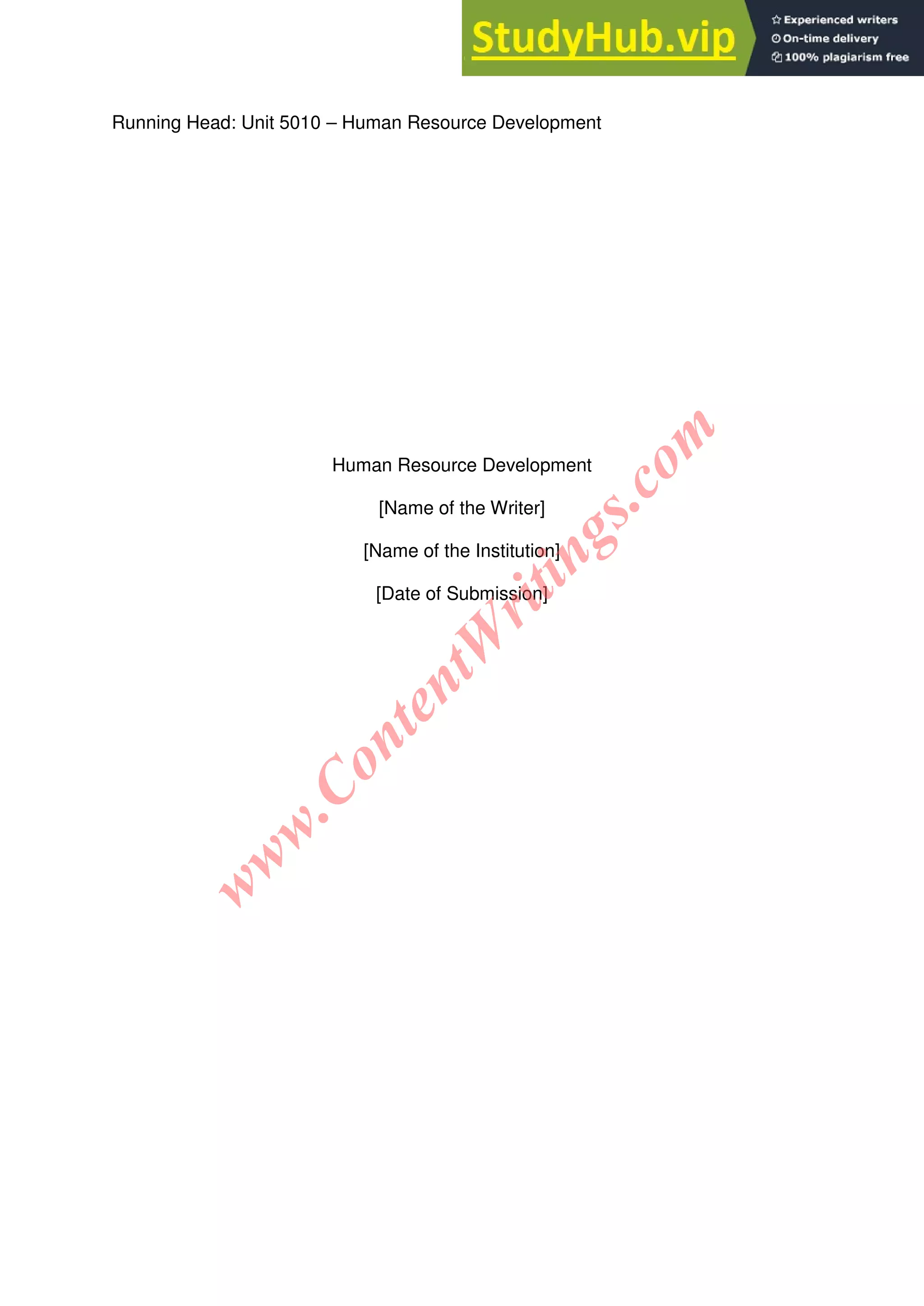 Assignment On Human Resource Development | PDF