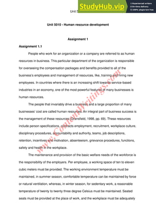 Assignment On Human Resource Development | PDF