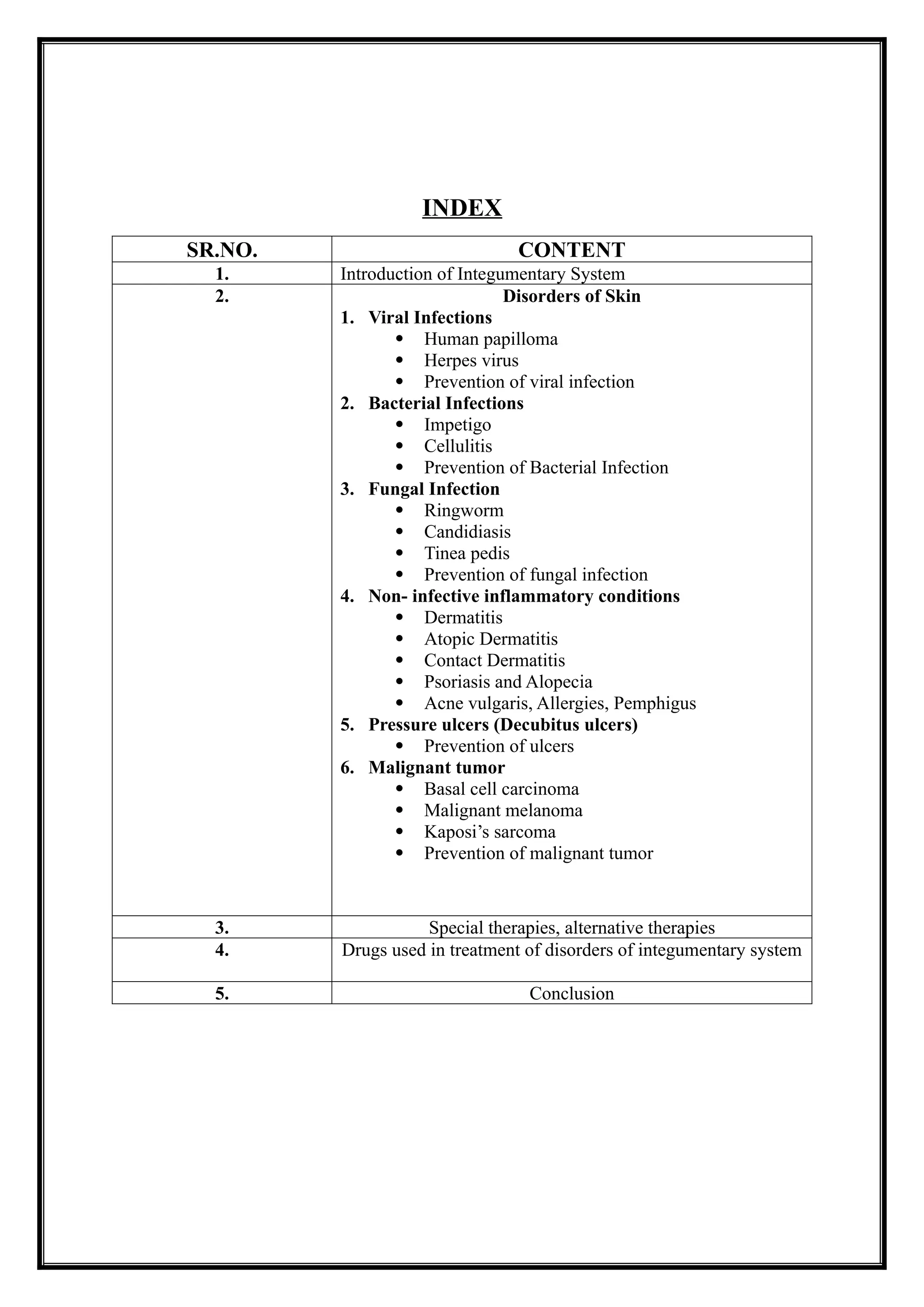 Integumentary System And It's Disease Conditions | DOCX