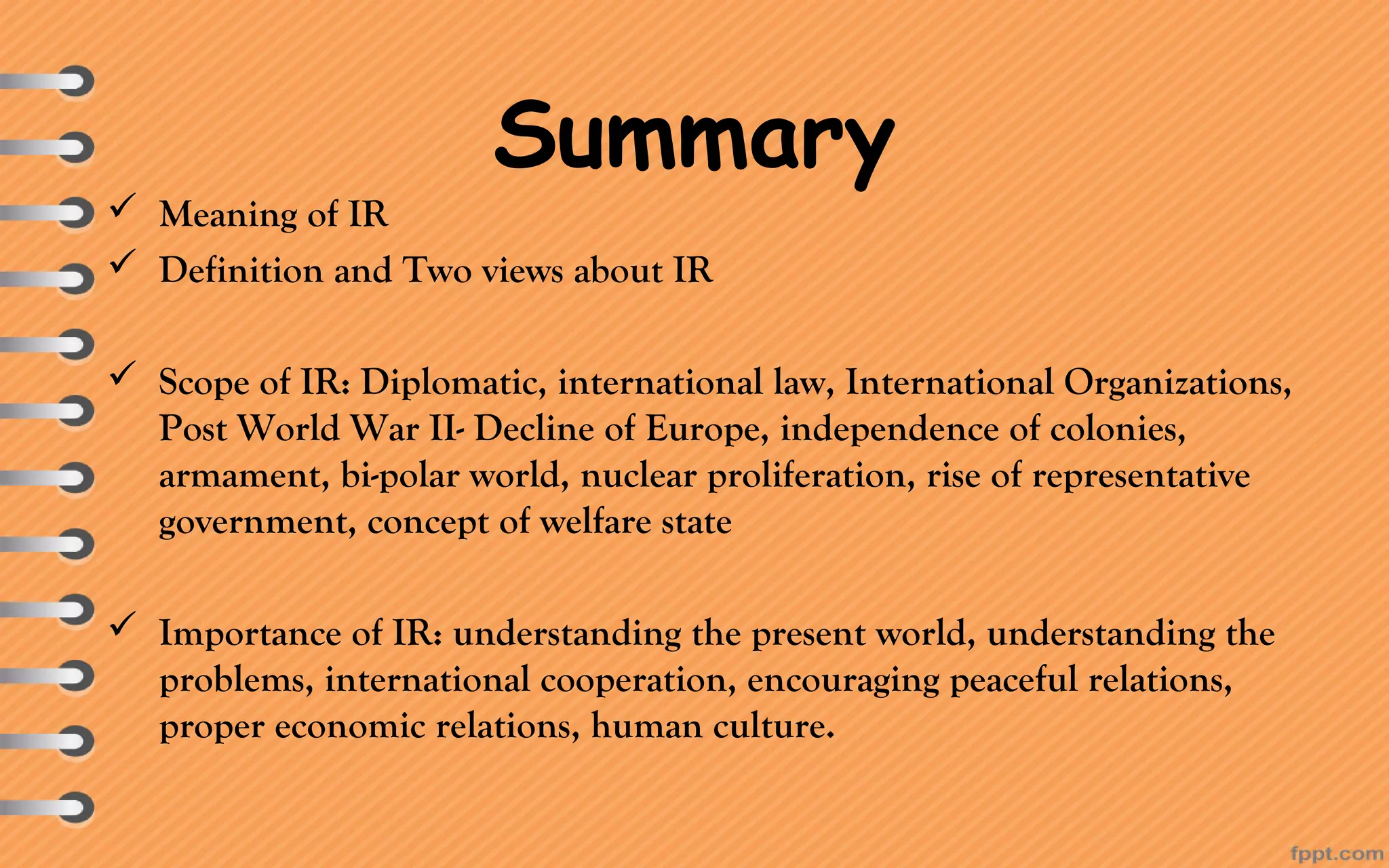 Assignment on international relation by seerat abbas | PPT