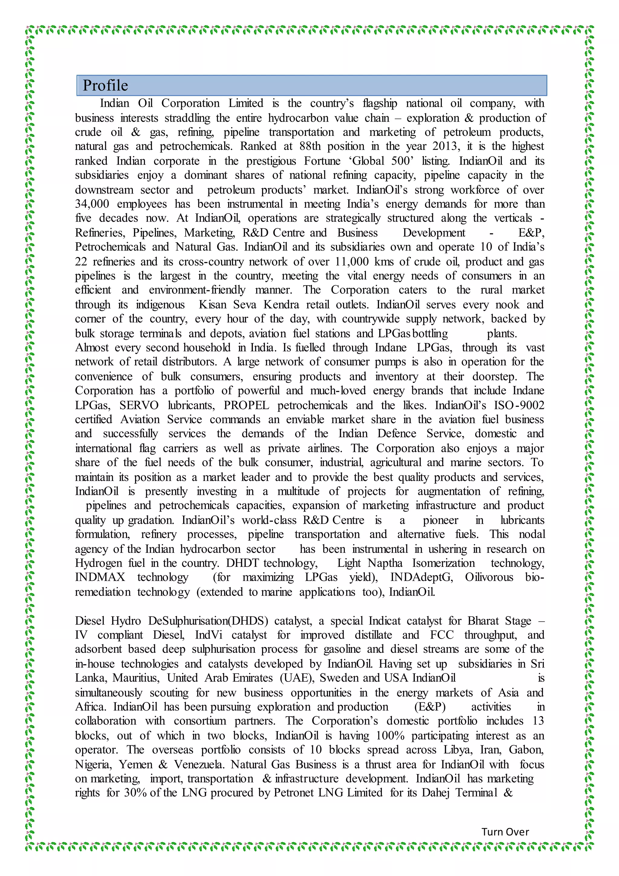 Assignment of IOCL | DOCX