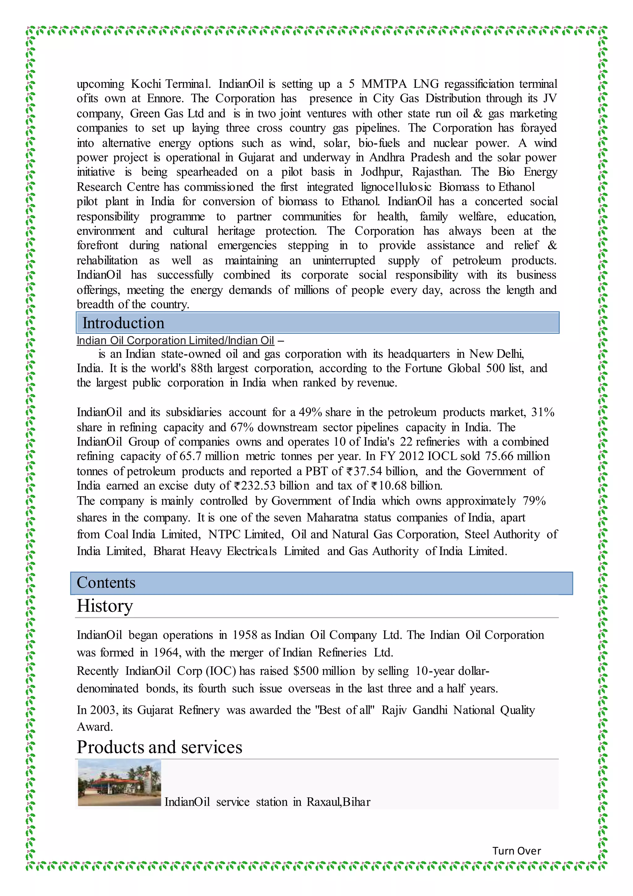 Assignment of IOCL | DOCX