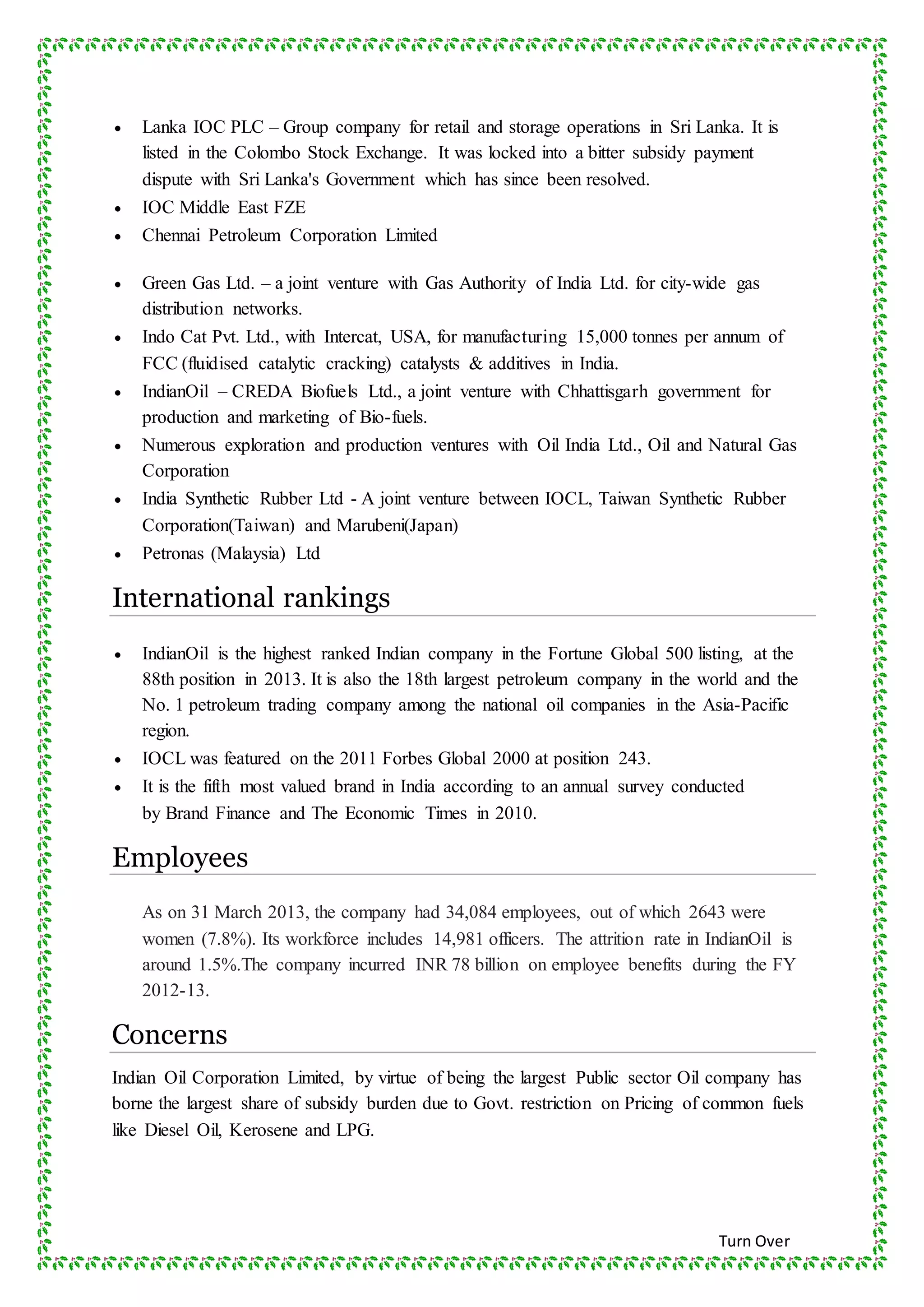 Assignment of IOCL | DOCX | Commodities | Economy