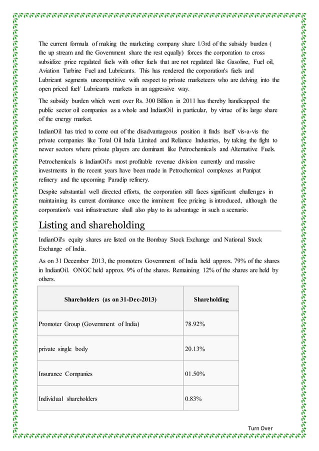 Assignment of IOCL | DOCX | Commodities | Economy
