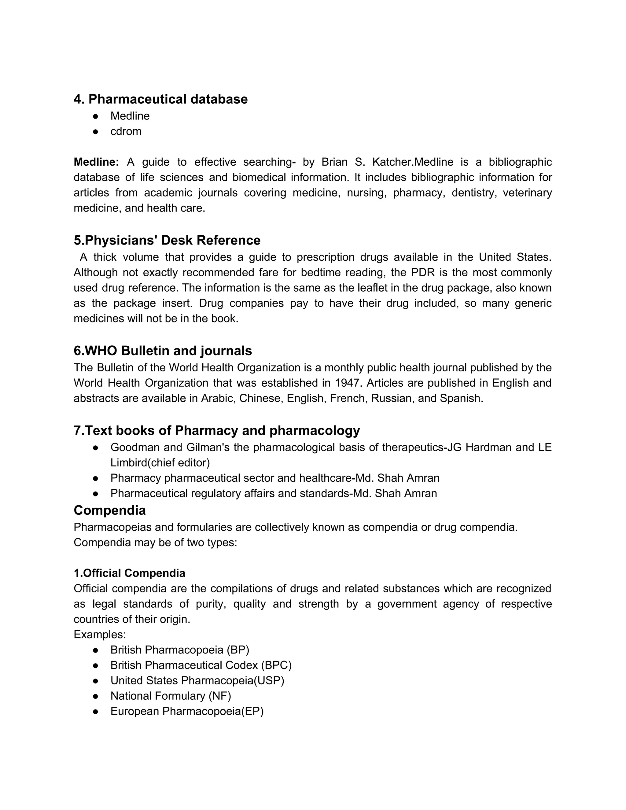 Assignment on pharmacy information resources | PDF