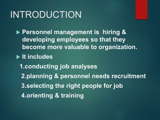 Assignment on personnel management | PPSX | Human Resources | Business
