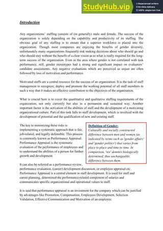Assignment On Quot Gender Issues In Performance Appraisal Quot | PDF