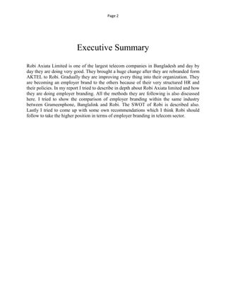 Assignment on robi | PDF