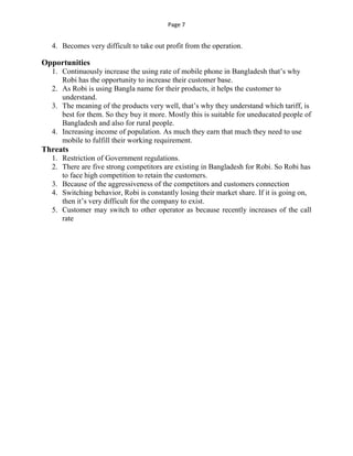 Assignment on robi | PDF