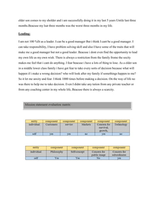 Assignment on self analysis | PDF