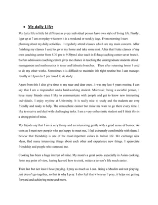 Assignment on self analysis | PDF