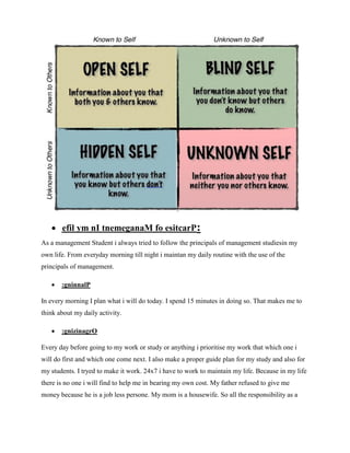 Assignment on self analysis | PDF