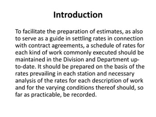 standard schedule of rates wb | PPTX