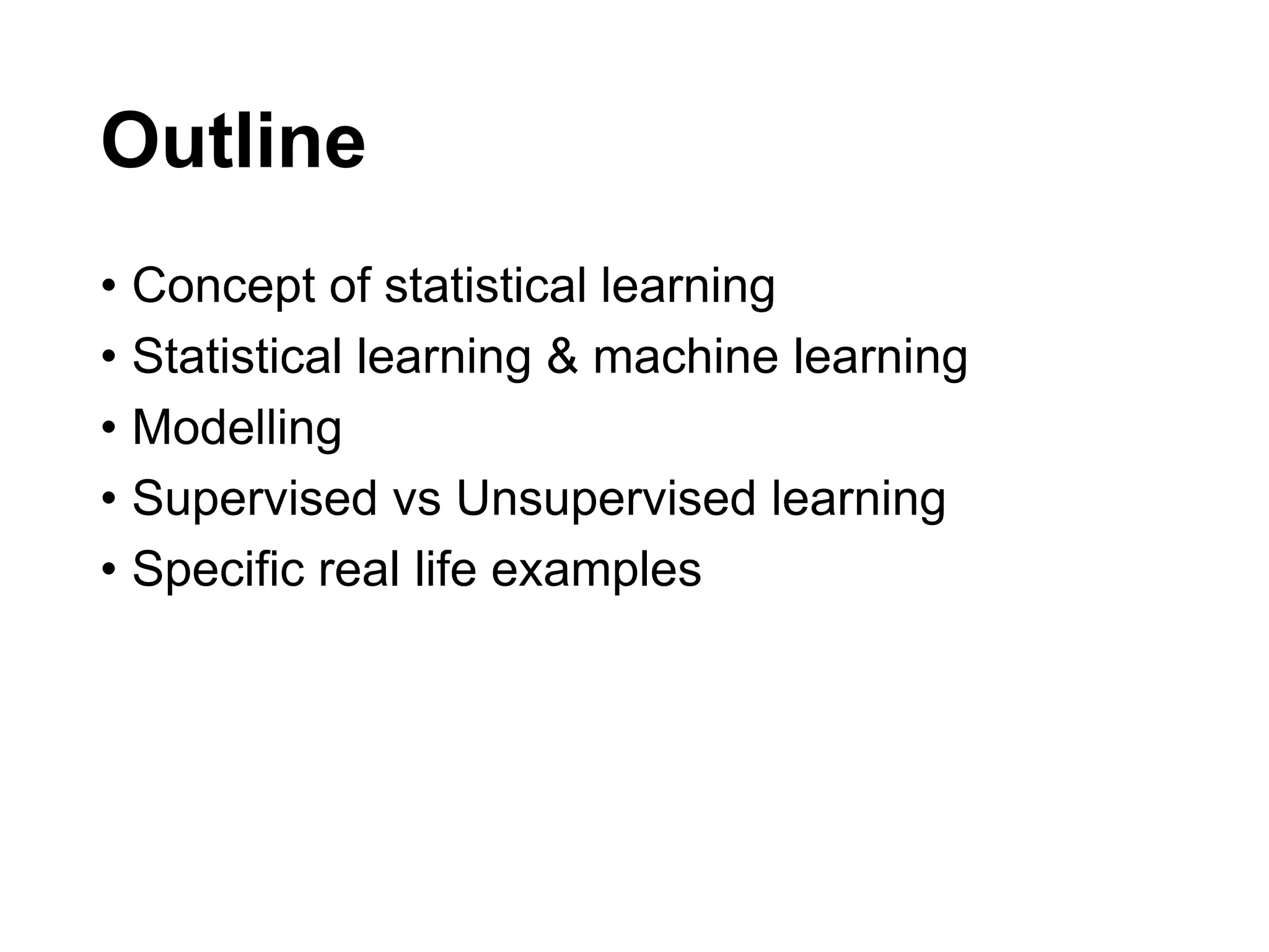 Introduction To Statistical Learning Some Basics Ppt