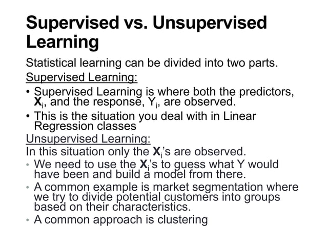 Introduction to statistical learning - Some basics | PPTX