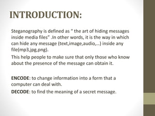 ASSIGNMENT ON STEGANOGRAPHY.pptx | Free Download