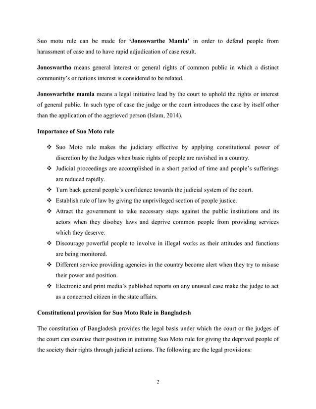 Suo Motu Rule | PDF | Law