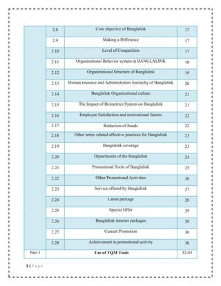 Assignment on tqm practice of banglalink | PDF
