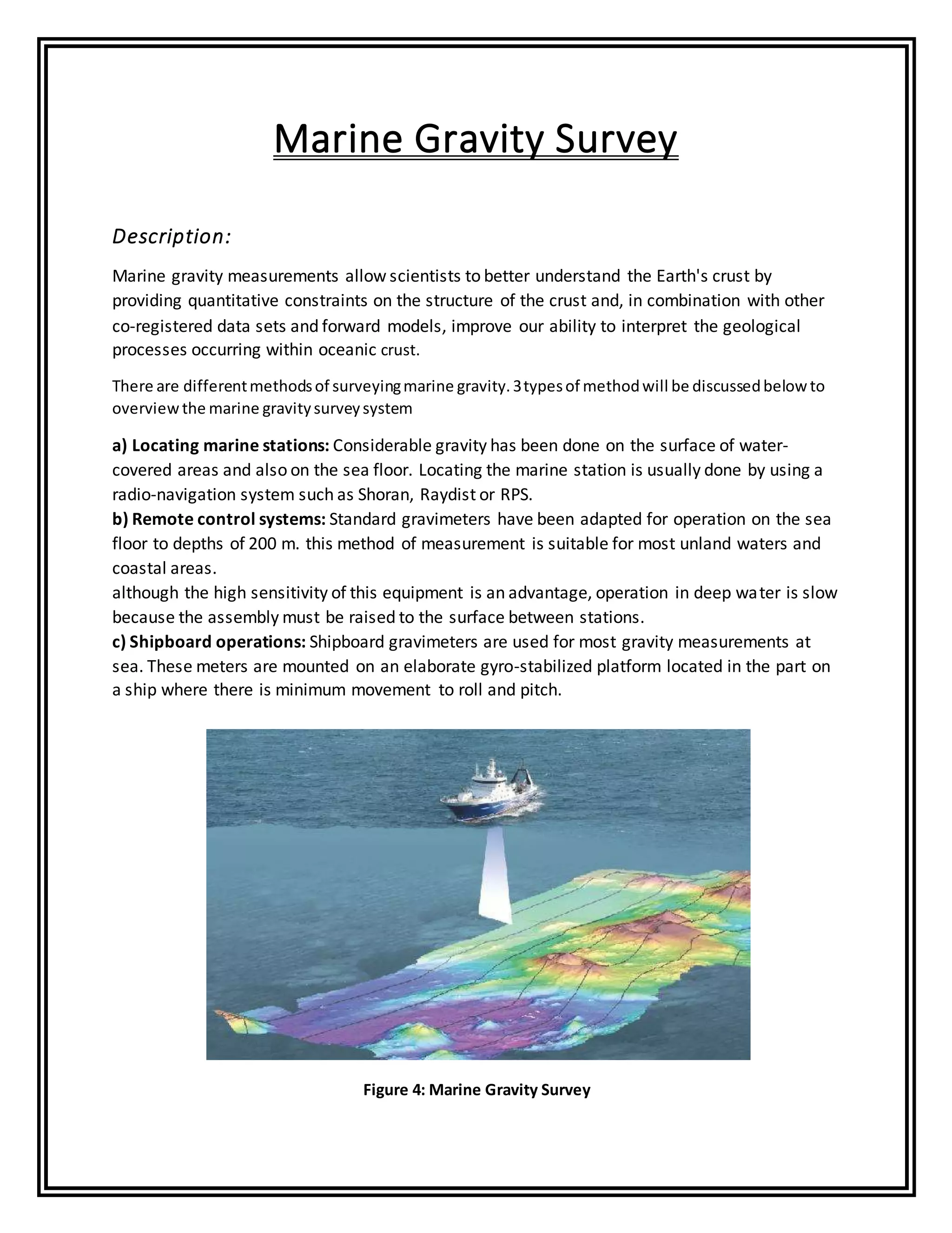 Unstable/Astatic Gravimeters and Marine Gravity Survey | DOCX