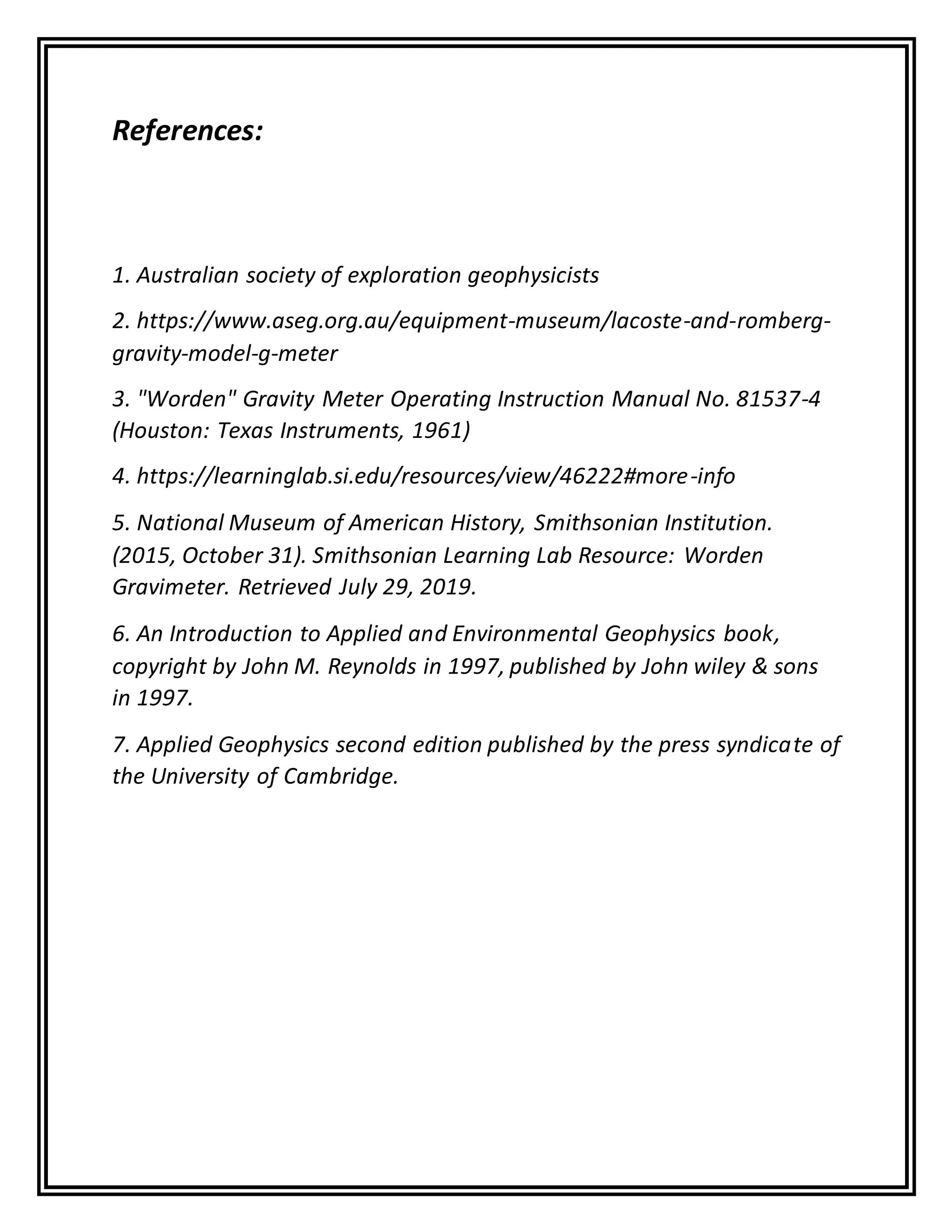 Unstable/Astatic Gravimeters and Marine Gravity Survey | DOCX