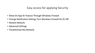 Assignment on windows firewall | PPTX