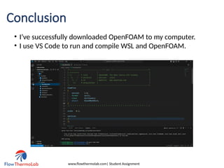 Assignment_openFOAM downloading a tutorial | PPT