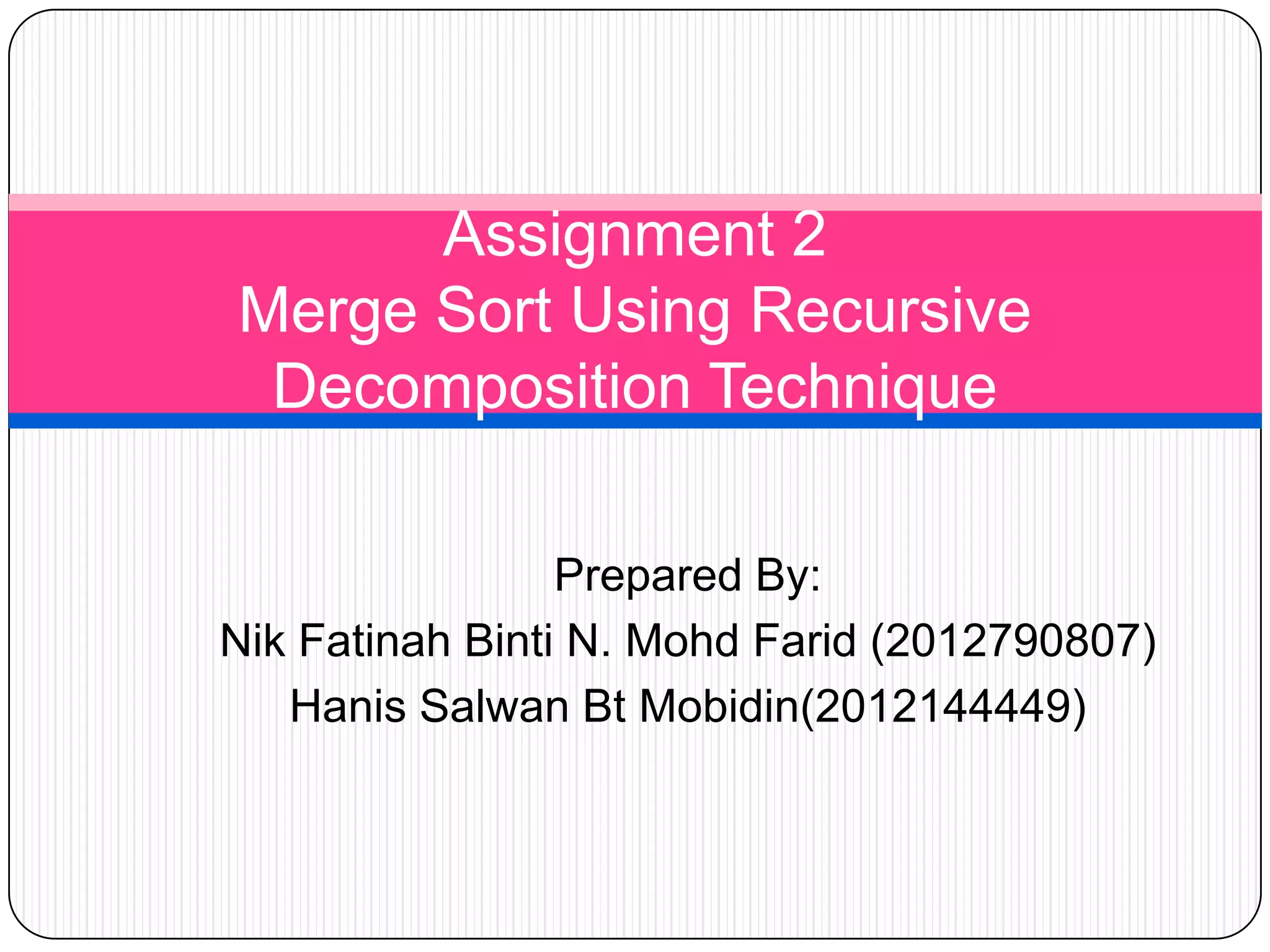 Recursive decomposition | PPT