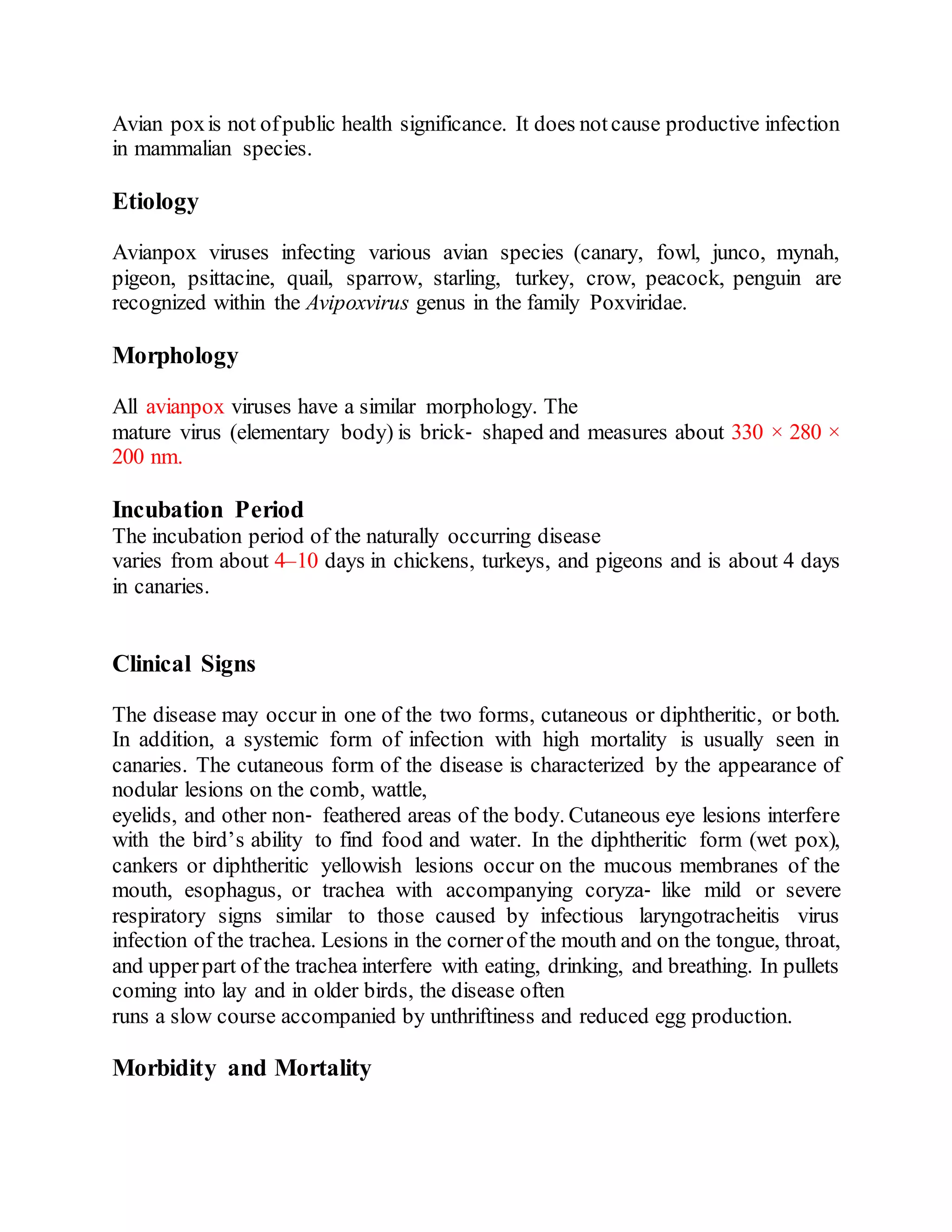 Fowl pox virus | DOCX