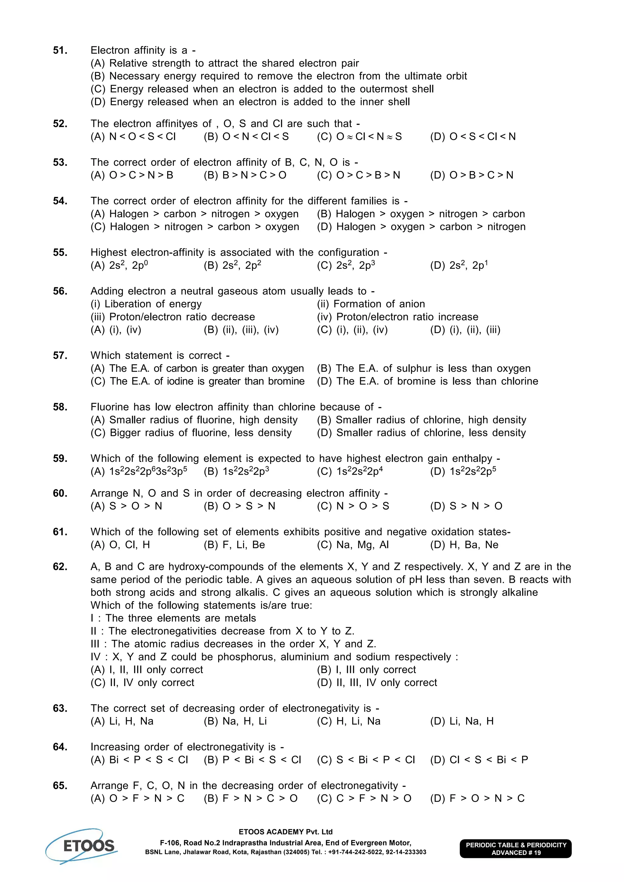 Assignment periodic table_jh_sir-3575 | PDF | Chemistry | Science