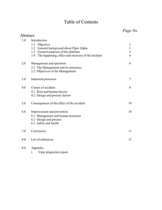 Assignment piper alpha | PDF