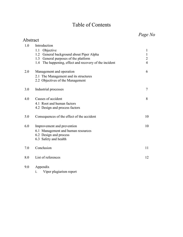 Assignment Piper Alpha Pdf