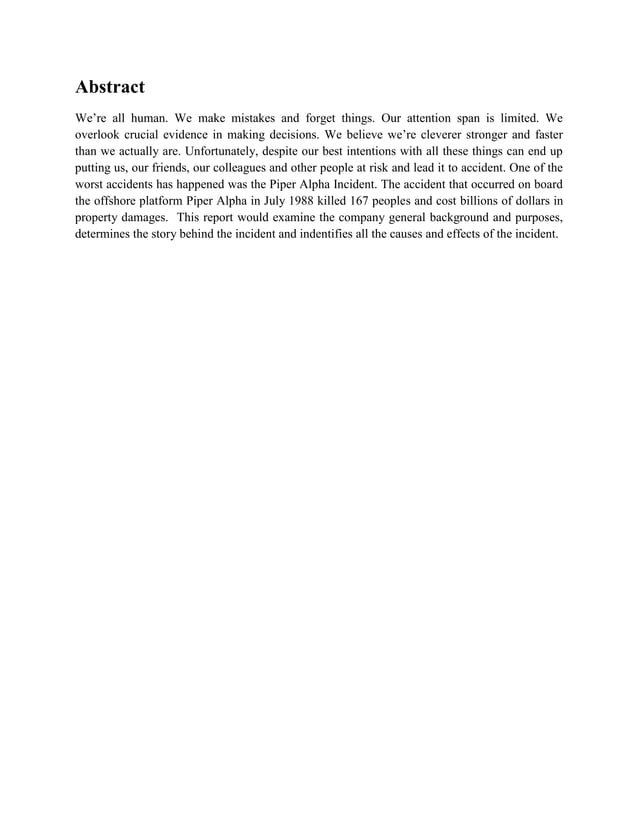 Assignment Piper Alpha Pdf