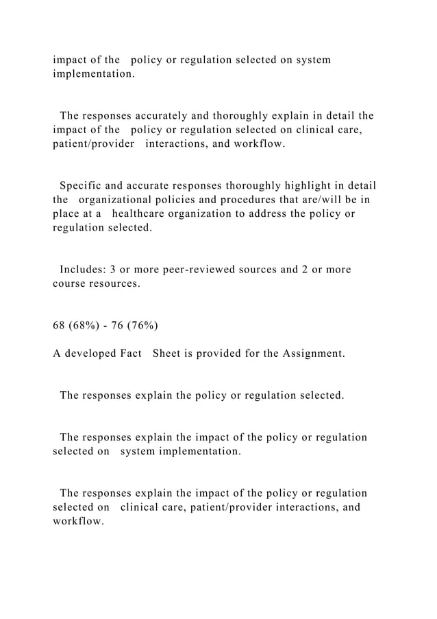 Assignment PolicyRegulation Fact SheetAs a professional .docx