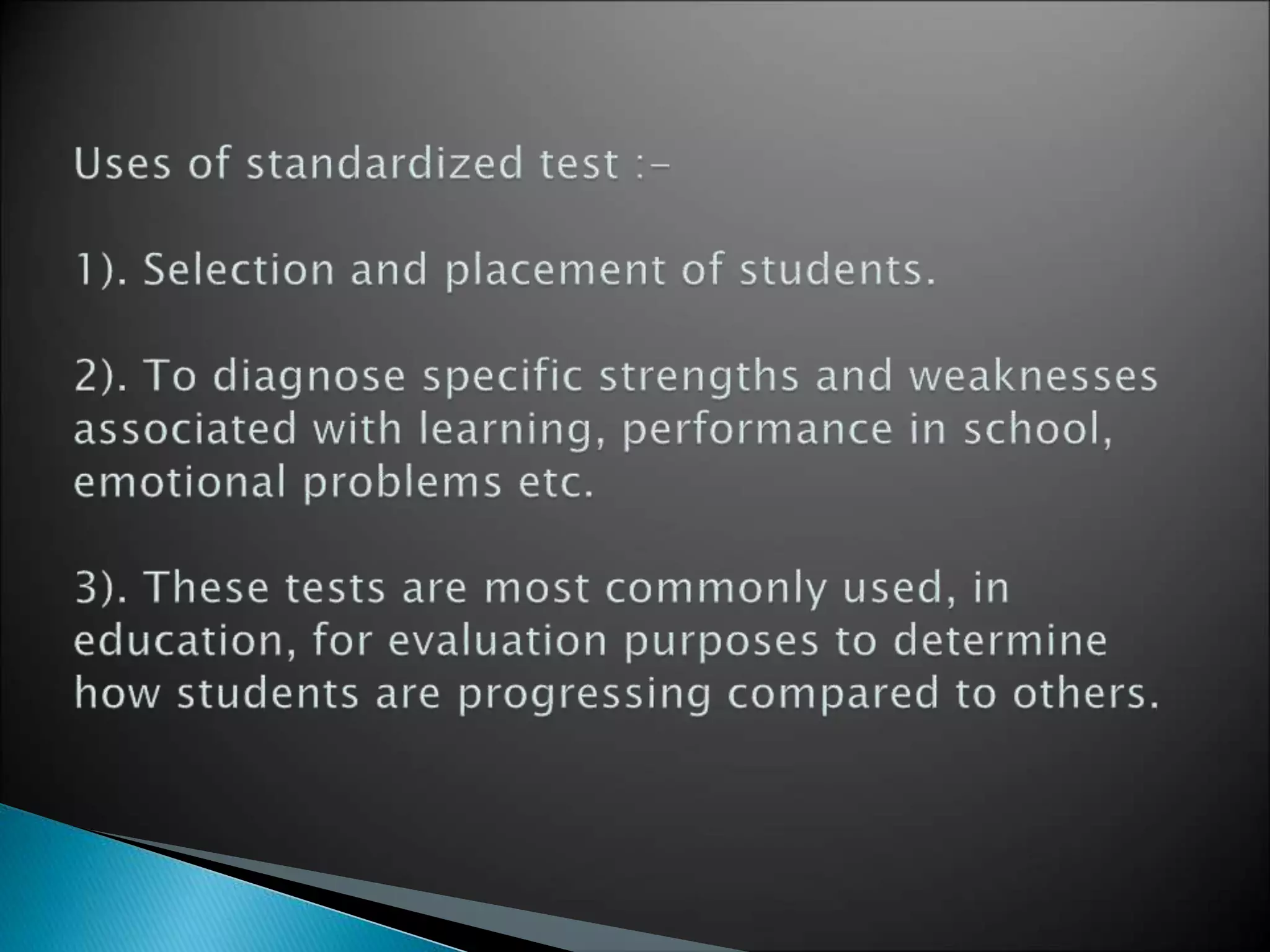 Standardized and non-standardized tests | PPT