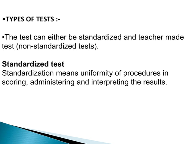 Standardized and non-standardized tests | PPT | Standardized Testing ...