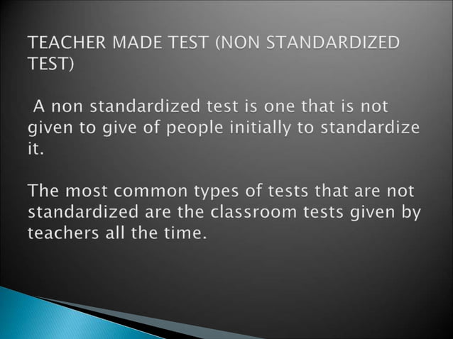 Standardized and non-standardized tests | PPT | Standardized Testing ...