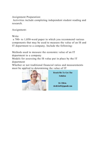 Assignment Preparation Activities include completing independent .docx ...