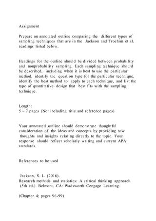 AssignmentPrepare an annotated outline comparing the different | PDF