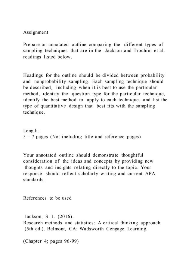 AssignmentPrepare an annotated outline comparing the different | PDF