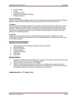Assignment & presentation for prin.marketing | PDF