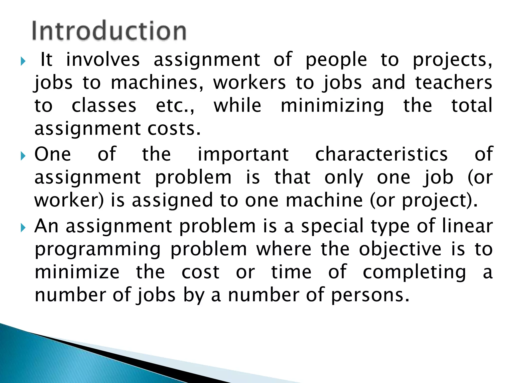 Assignment problem | PPT