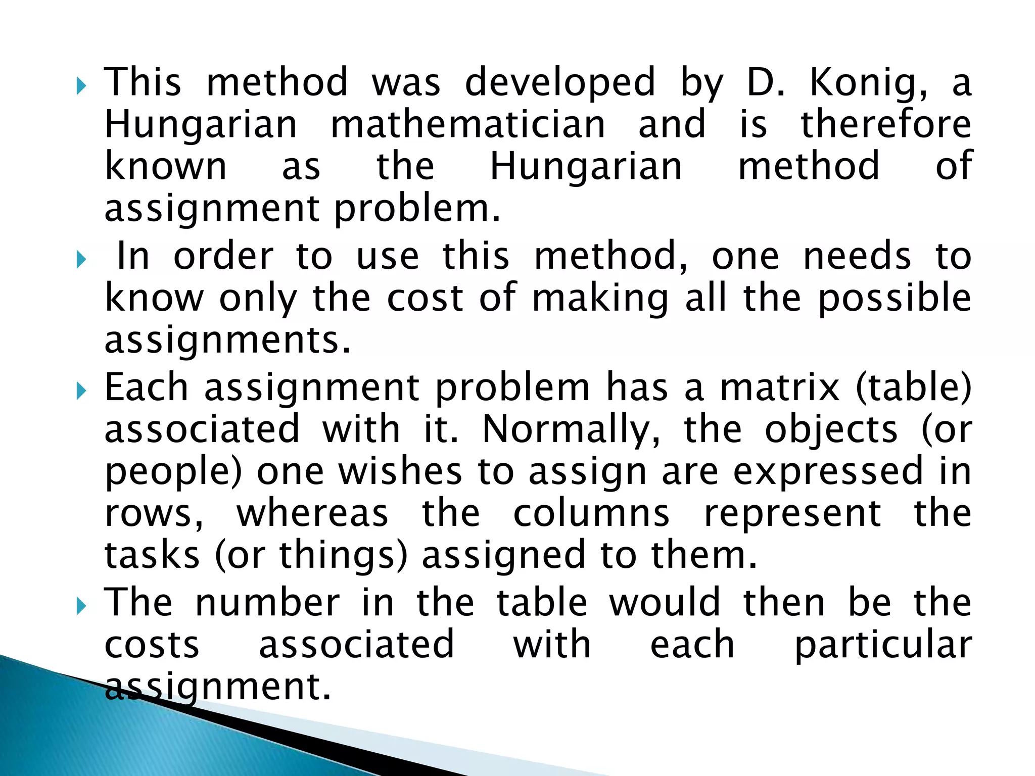 Assignment problem | PPTX