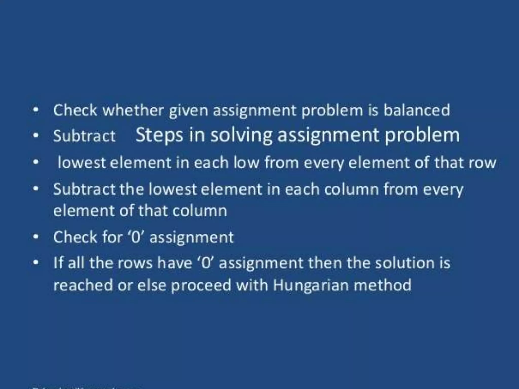 Assignment problem | PPTX