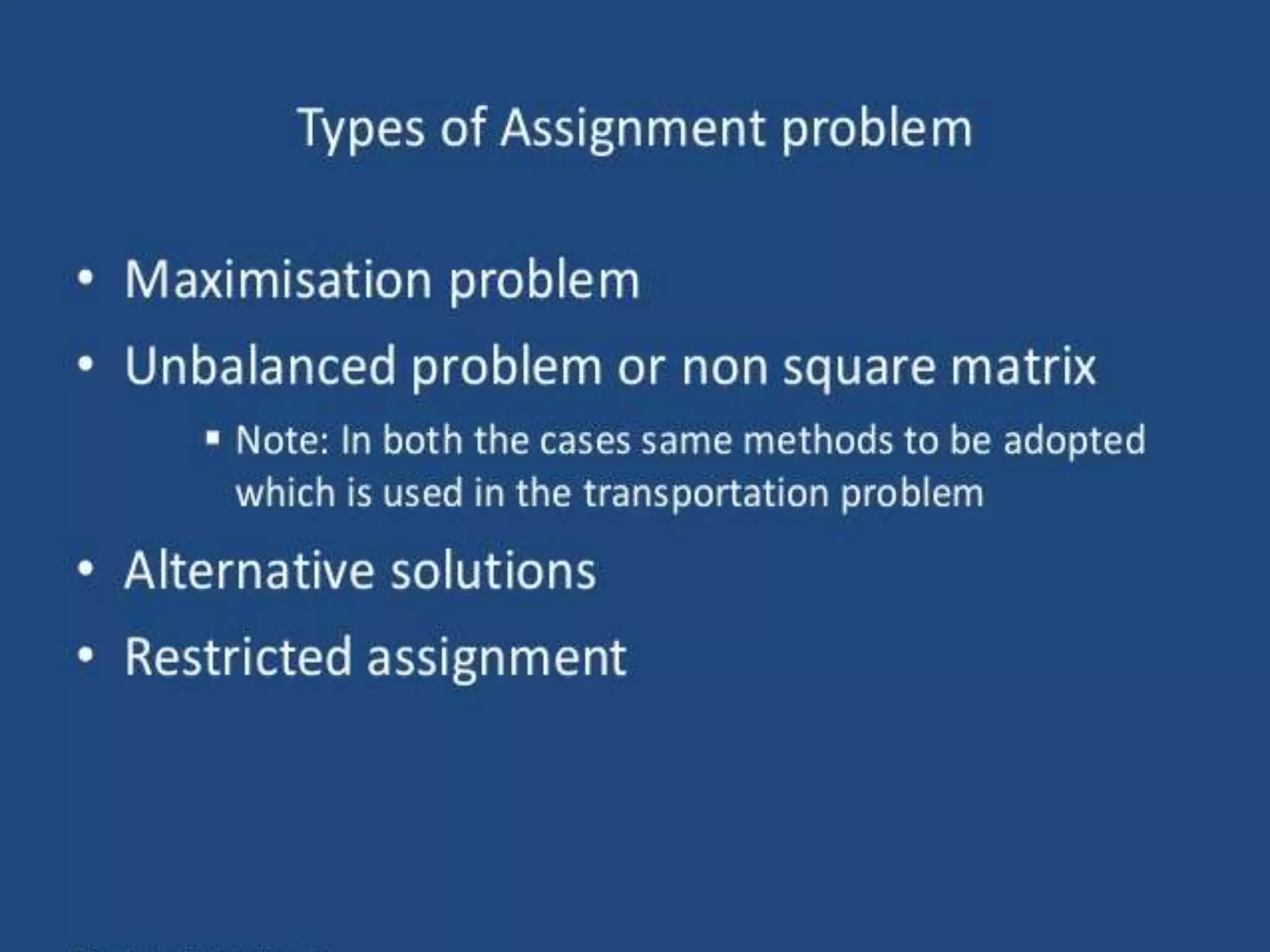 Assignment problem | PPTX