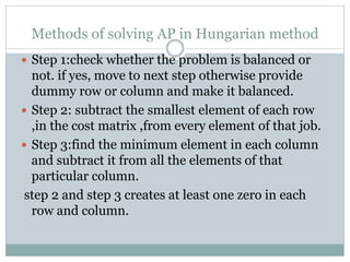 Assignment problem | PPTX
