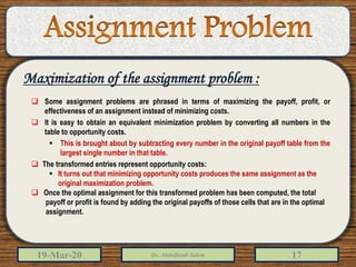 Assignment problem | PPTX
