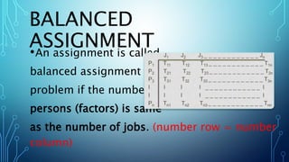 Assignment problem | PPT | Games and Puzzles | Hobbies & Interests